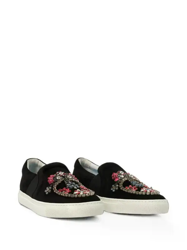 LANVIN Embellished Slip-on Sneakers - Black