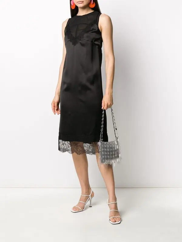 No21 - Sheer Panel Dress - women - Viscose - 40 Black