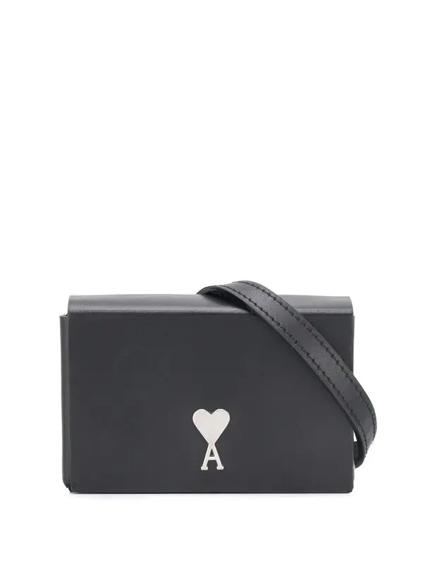 Ami Paris Mini Box Clutch Bag - Black | Editorialist