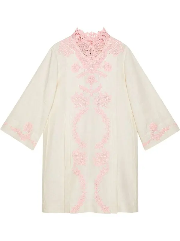 Gucci Lace Kaftan Dress - White | Editorialist