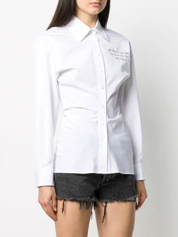 Off-White Draped Long-sleeved Shirt