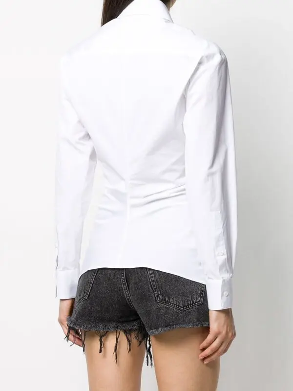 Off-White Draped Long-sleeved Shirt