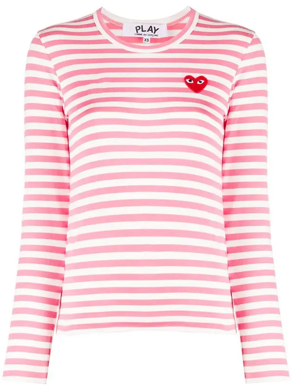 Play Comme Des Garcon Striped Cotton Sweatshirt