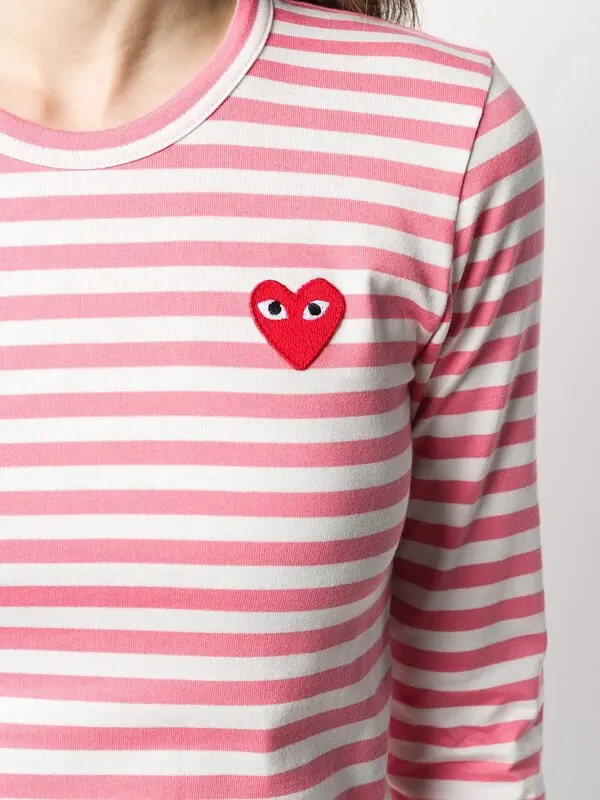 Play Comme Des Garcon Striped Cotton Sweatshirt