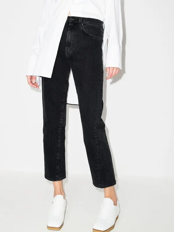TOTEME Original Cropped Straight Leg Jeans
