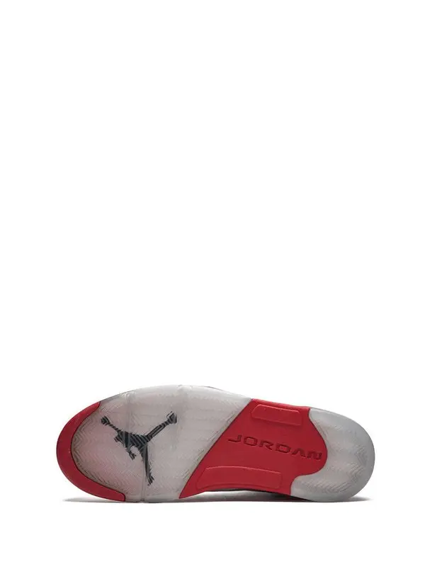 JORDAN Air 5 Retro Fire Red Sneakers - White