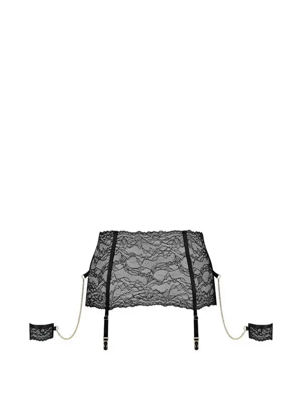 MAISON CLOSE Garter Belt And Handcuffs Set - Black