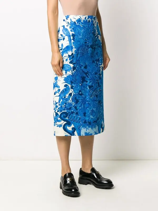 Valentino Garavani Floral-print Mid-length Skirt