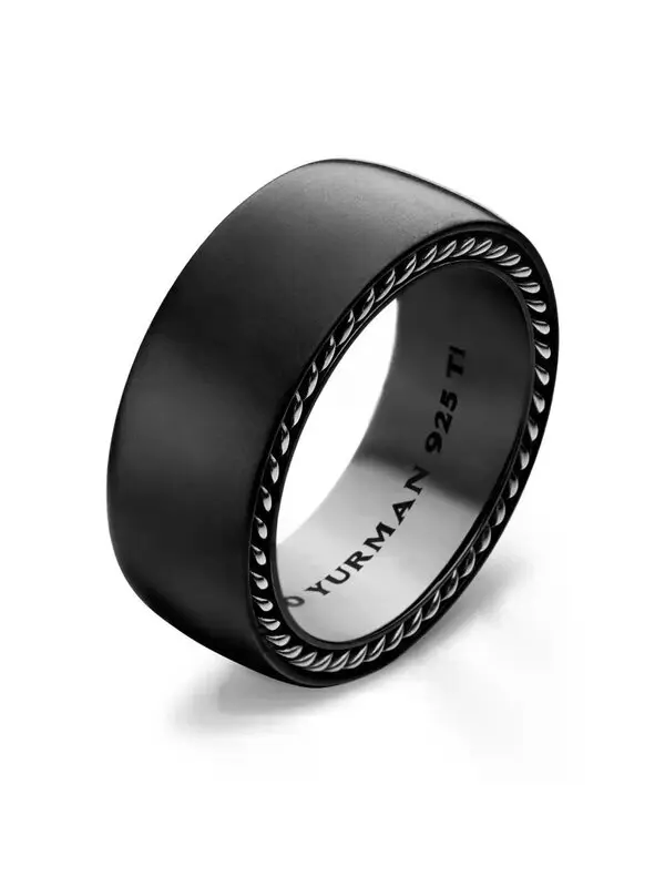 David Yurman Streamline 9mm Band Ring - Black