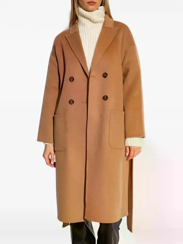 ANINE BING Dylan Belted Double-breasted Coat - Brown