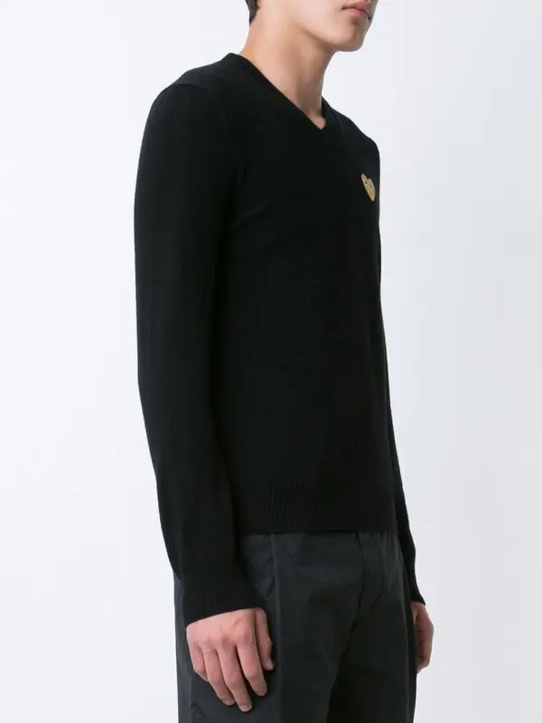 Play Comme Des Garcon Embroidered Heart Jumper