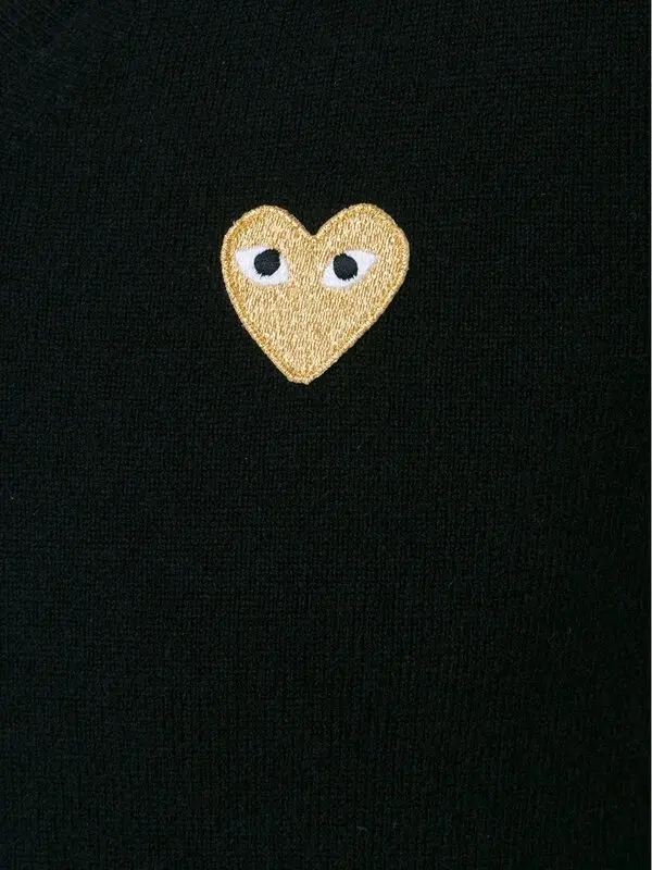 Play Comme Des Garcon Embroidered Heart Jumper