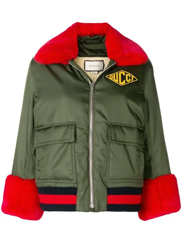 Gucci Logo Patch Bomber Jacket
