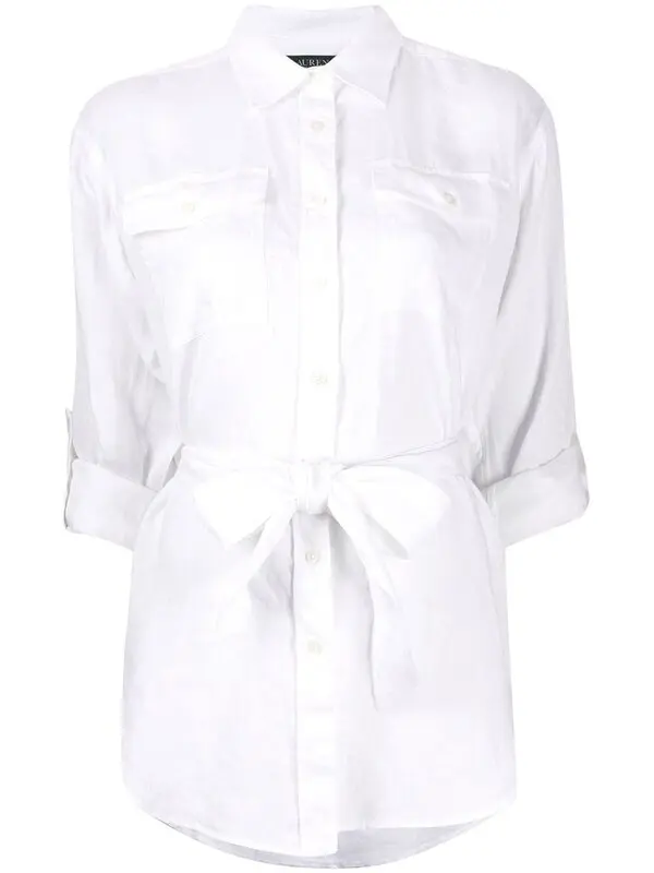 Ralph Lauren Long Sleeve Belted Shirt - White