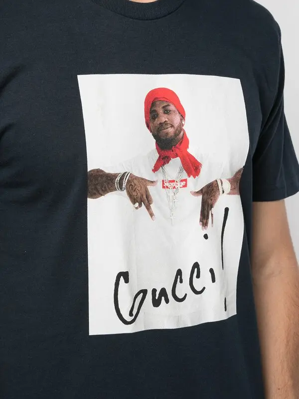 Supreme Gucci Mane Print T-Shirt - Blue | Editorialist