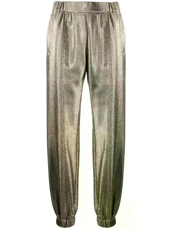 Saint Laurent Metallic-effect Tapered Trousers