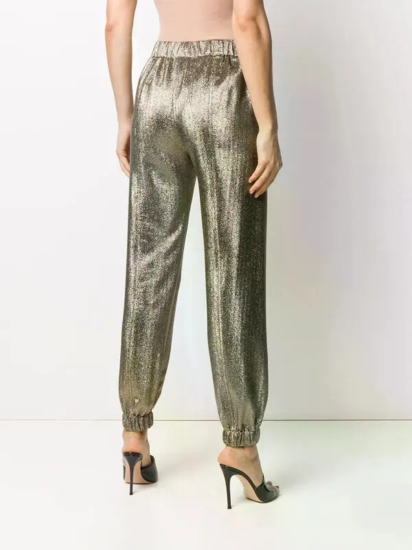 Saint Laurent Metallic-effect Tapered Trousers