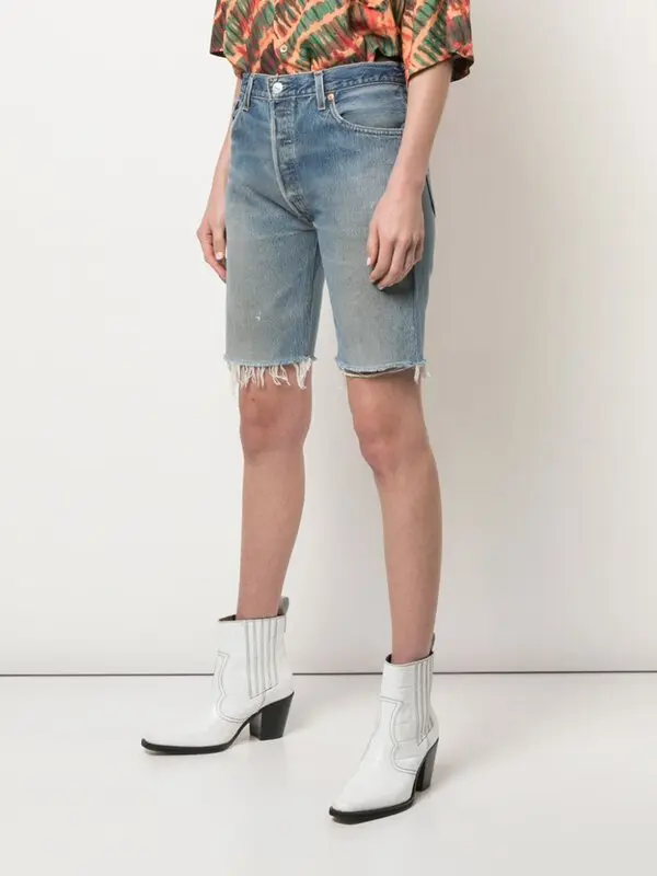RE/DONE Knee Length Denim Shorts
