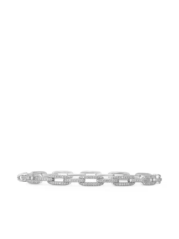 David Yurman 18kt White Gold Stax Diamond Bracelet - Silver