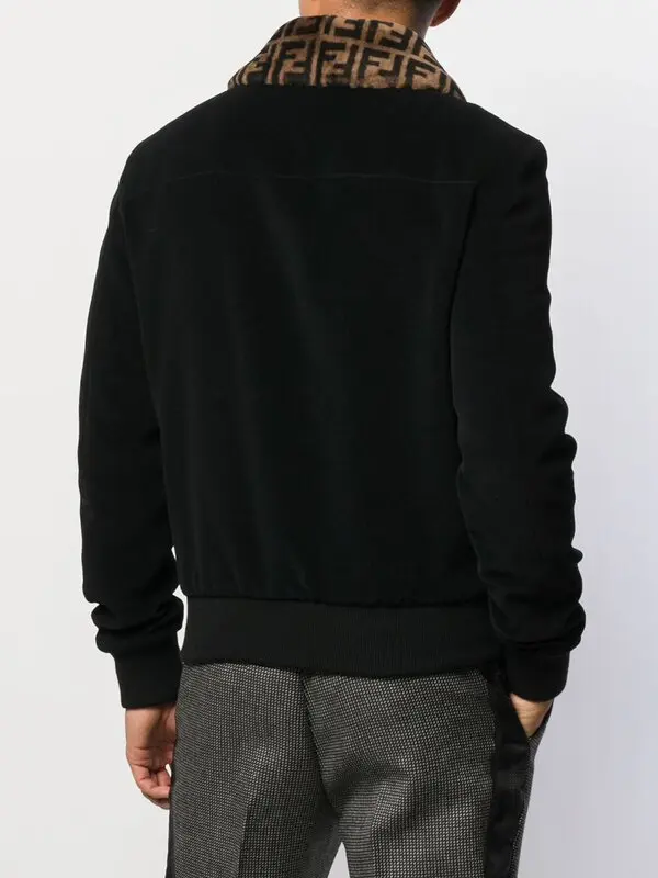 Fendi Logo Collar Bomber Jacket