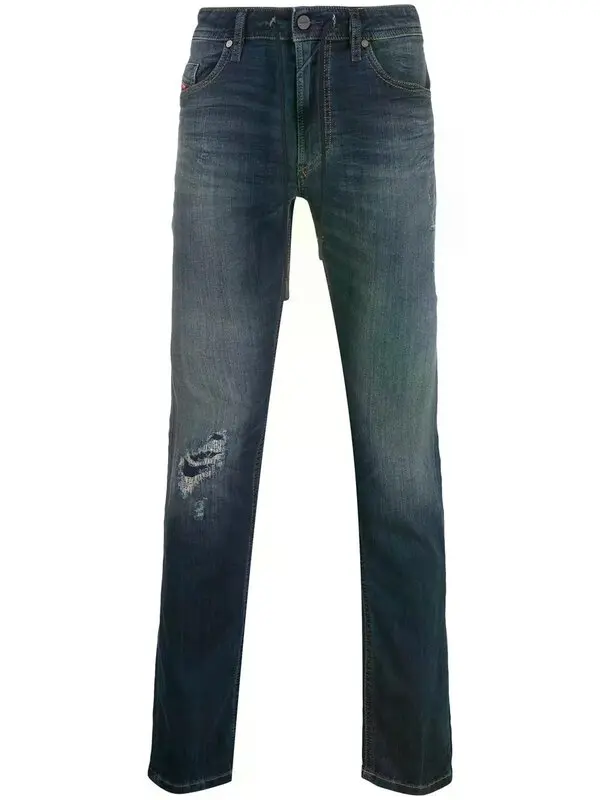 DIESEL® Thommer Jogg Jeans Dark Wash With Ripped Details - Blue