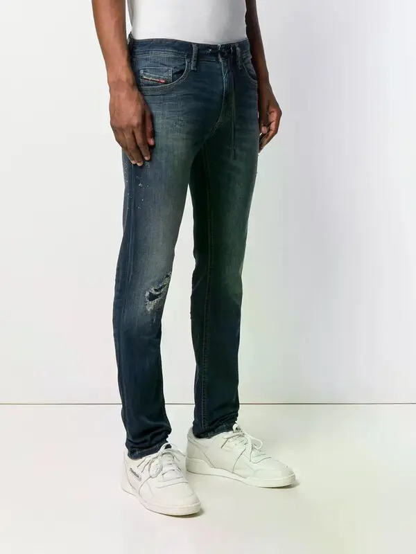 DIESEL® Thommer Jogg Jeans Dark Wash With Ripped Details - Blue