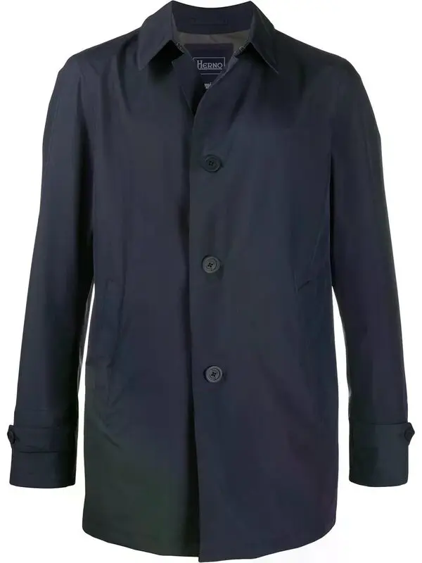 Herno Button-through Coat - Blue