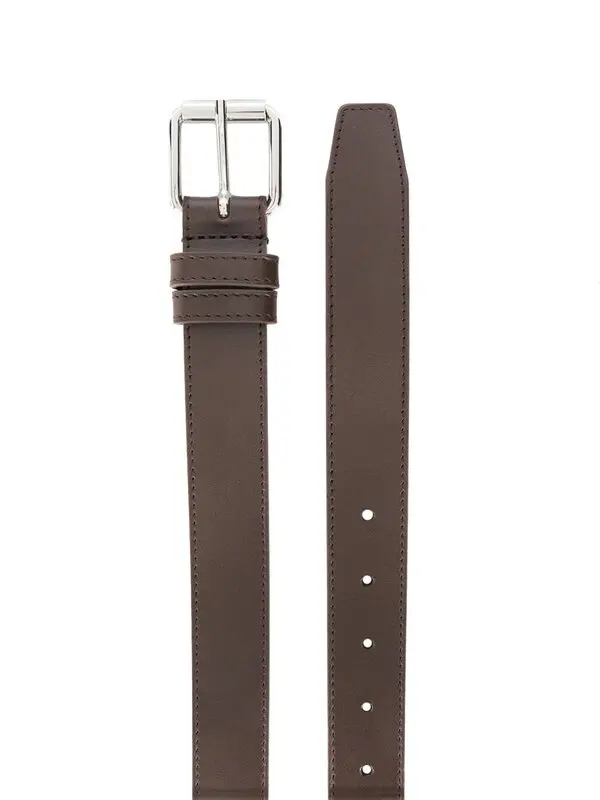 Comme Des Garçons Leather Square Tip Belt - Brown