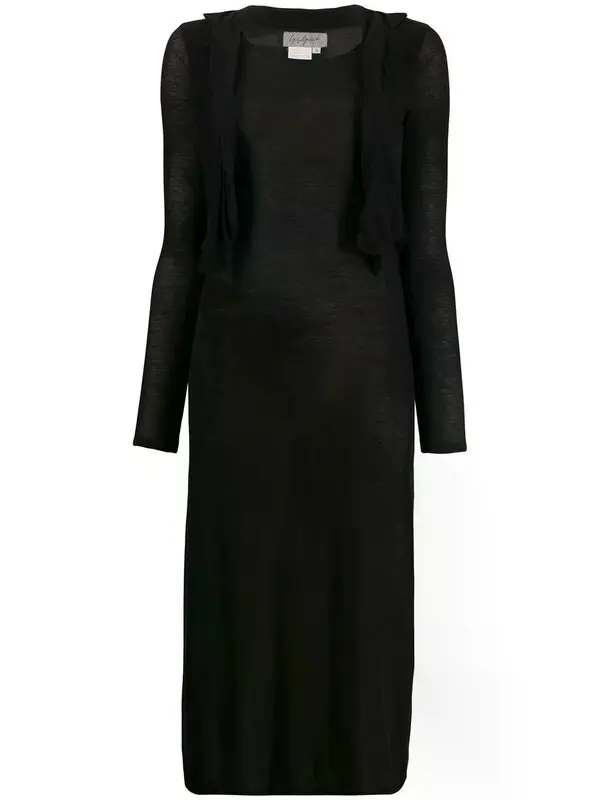 Yohji Yamamoto 1990s Attached Jacket Dress - Black