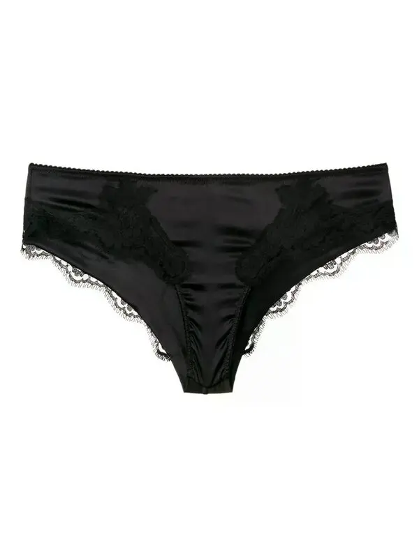 Dolce & Gabbana Lace-detail Satin Briefs - Black