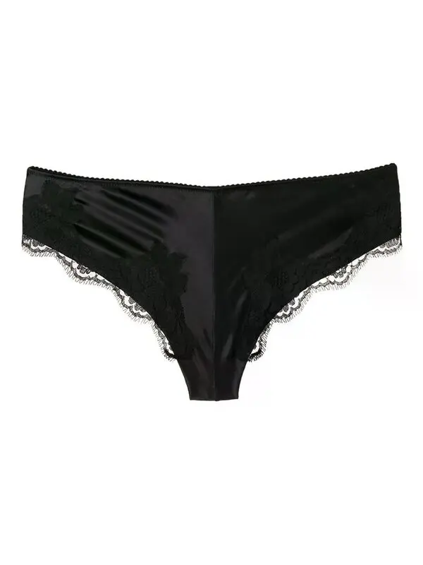 Dolce & Gabbana Lace-detail Satin Briefs - Black