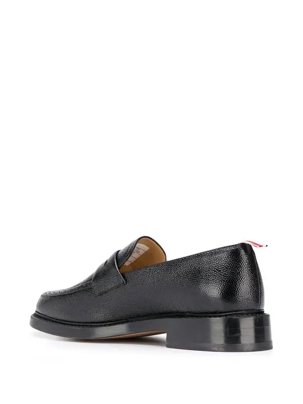 Thom Browne Pebble-grain Penny Loafers - Black