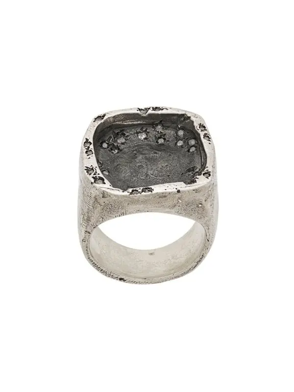 Tobias Wistisen Exposed Set Crystal Ring In Metallic - 20% Off