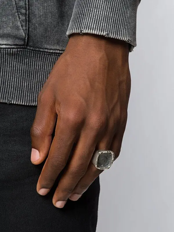Tobias Wistisen Exposed Set Crystal Ring In Metallic - 20% Off