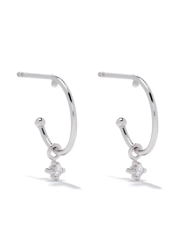 WOUTERS & HENDRIX 18kt Gold Diamond Hoop Earrings - Silver