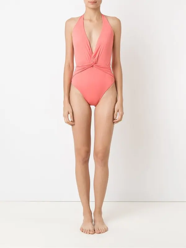 BRIGITTE Deep V-neck Wrapped One Piece Swimsuit