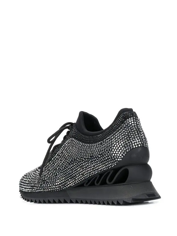 LE SILLA Reiko Wave Crystal-embellished Sneakers - Black