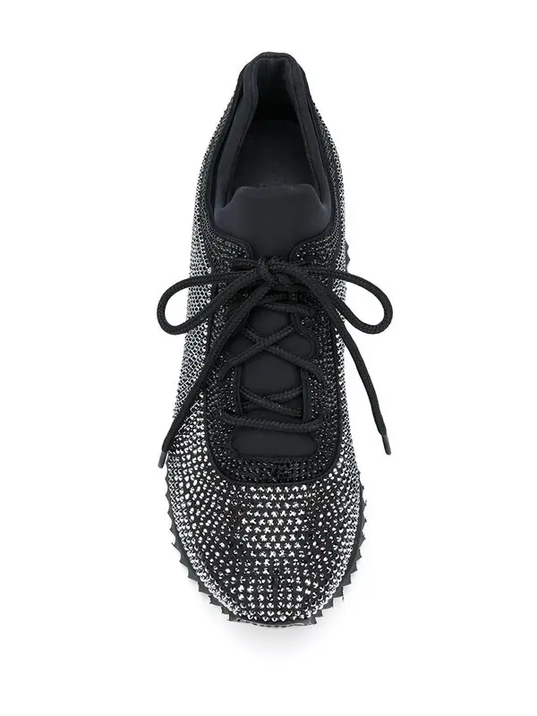 LE SILLA Reiko Wave Crystal-embellished Sneakers - Black