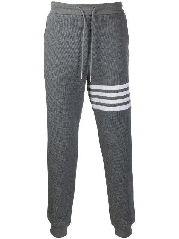Thom Browne 4-bar Waffle Stitch Track Pants - Grey