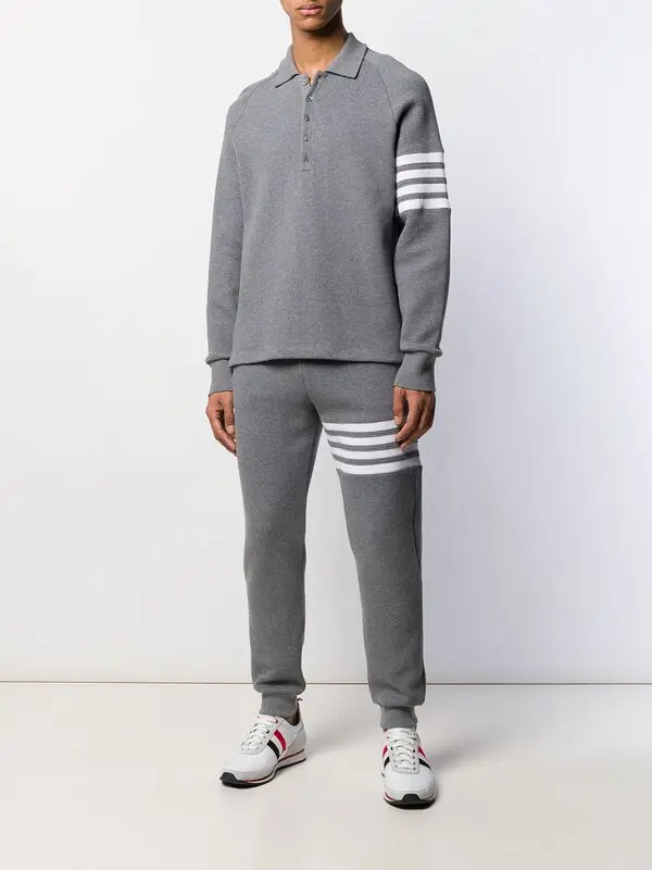 Thom Browne 4-bar Waffle Stitch Track Pants - Grey