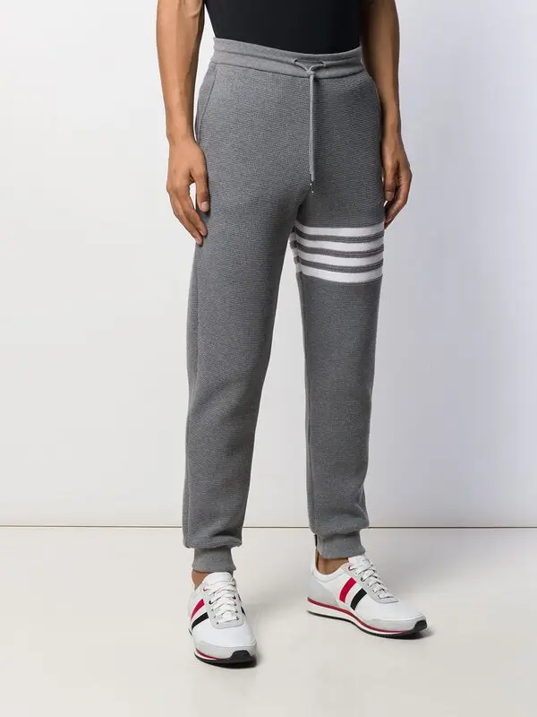 Thom Browne 4-bar Waffle Stitch Track Pants - Grey