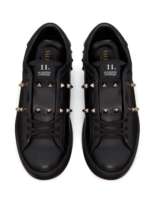 Valentino Garavani Rockstud Untitled Leather Sneakers - Black