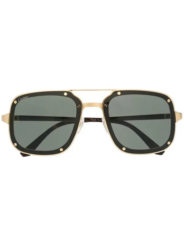 Cartier Santos De Square-frame Sunglasses - Brown