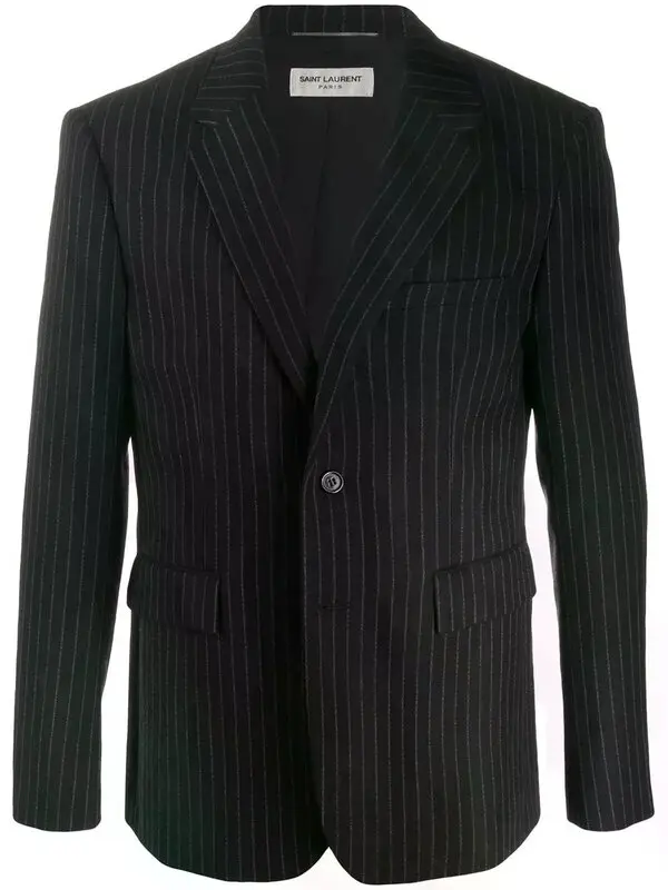 Saint Laurent Pinstriped Buttoned Blazer