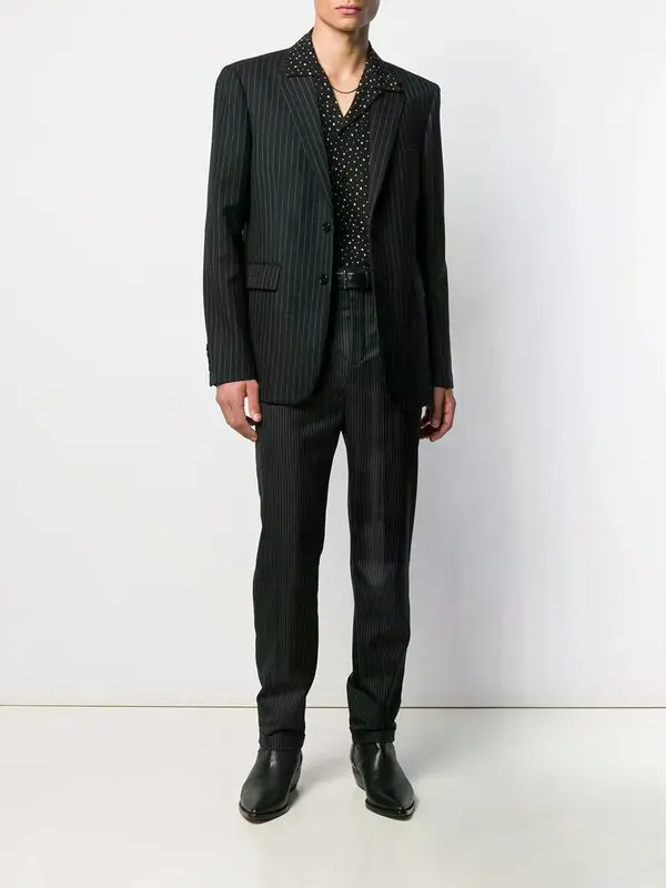 Saint Laurent Pinstriped Buttoned Blazer