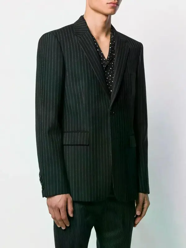 Saint Laurent Pinstriped Buttoned Blazer