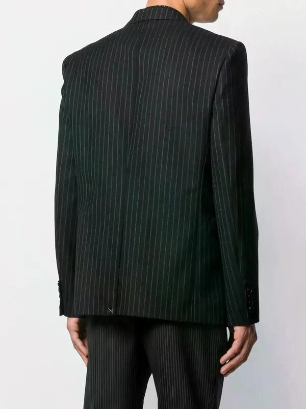 Saint Laurent Pinstriped Buttoned Blazer