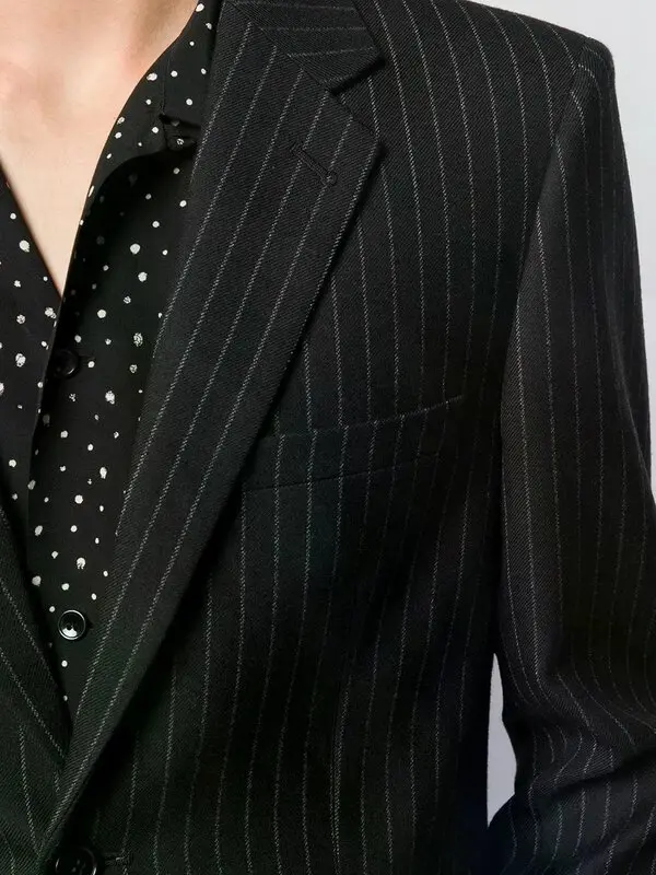 Saint Laurent Pinstriped Buttoned Blazer