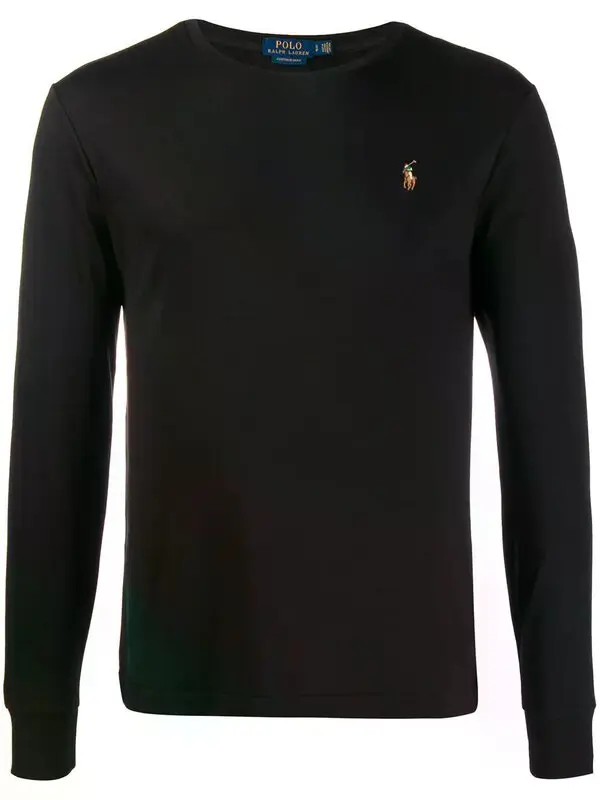 Polo Ralph Lauren Logo-embroidered Long-sleeve T-shirt - Black