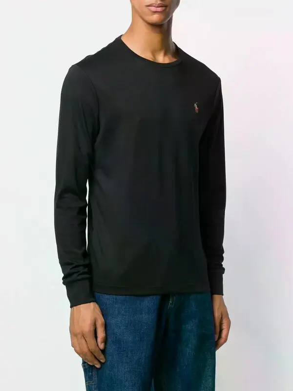 Polo Ralph Lauren Logo-embroidered Long-sleeve T-shirt - Black